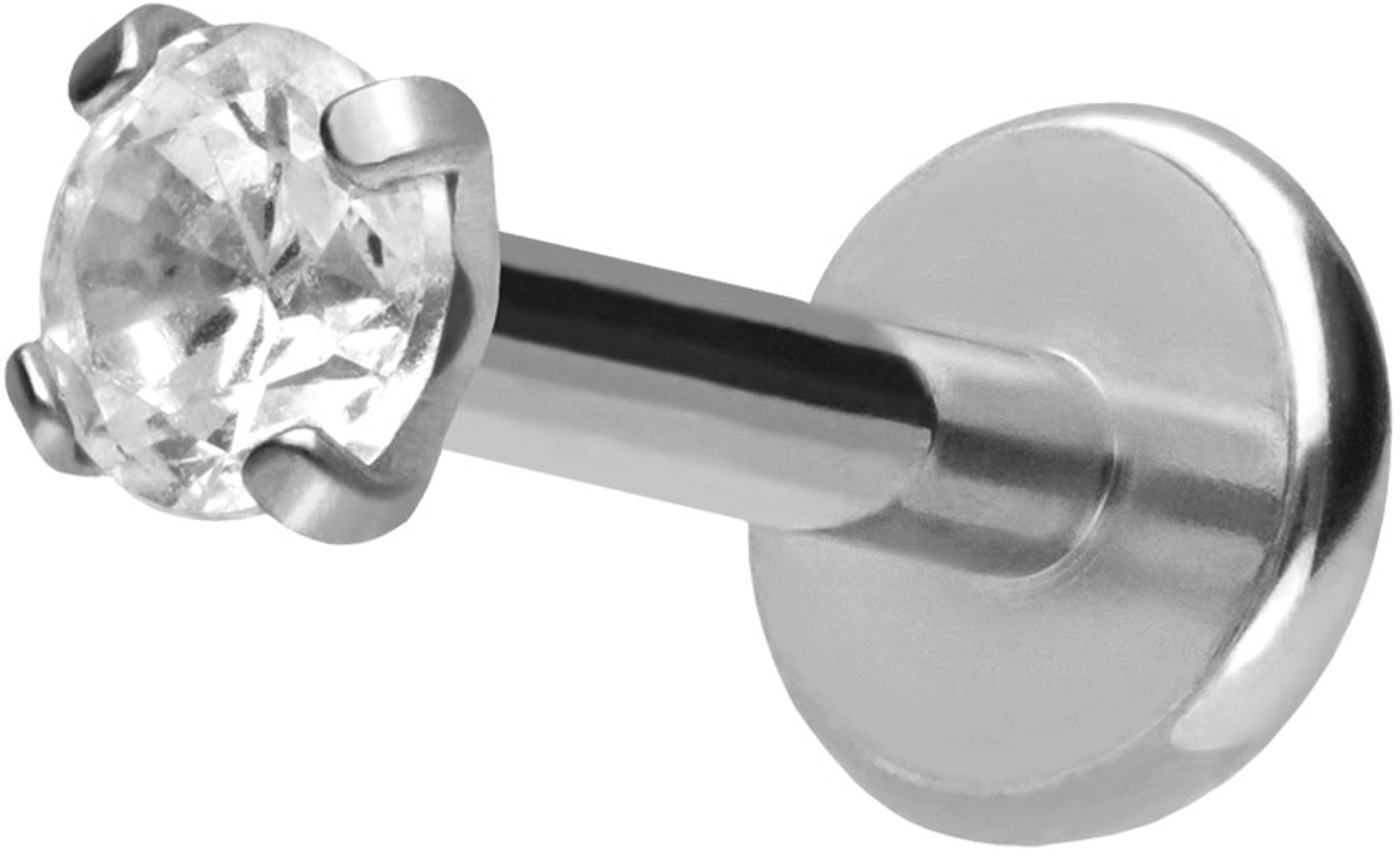 Titan Labret mit Push Fit EINGEFASSTER KRISTALL | PIERCINGLINE